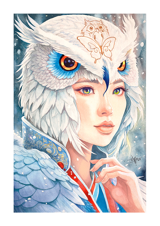 "Seraphic Whispers", A3, Watercolour. Jason Mccreadie 2023.